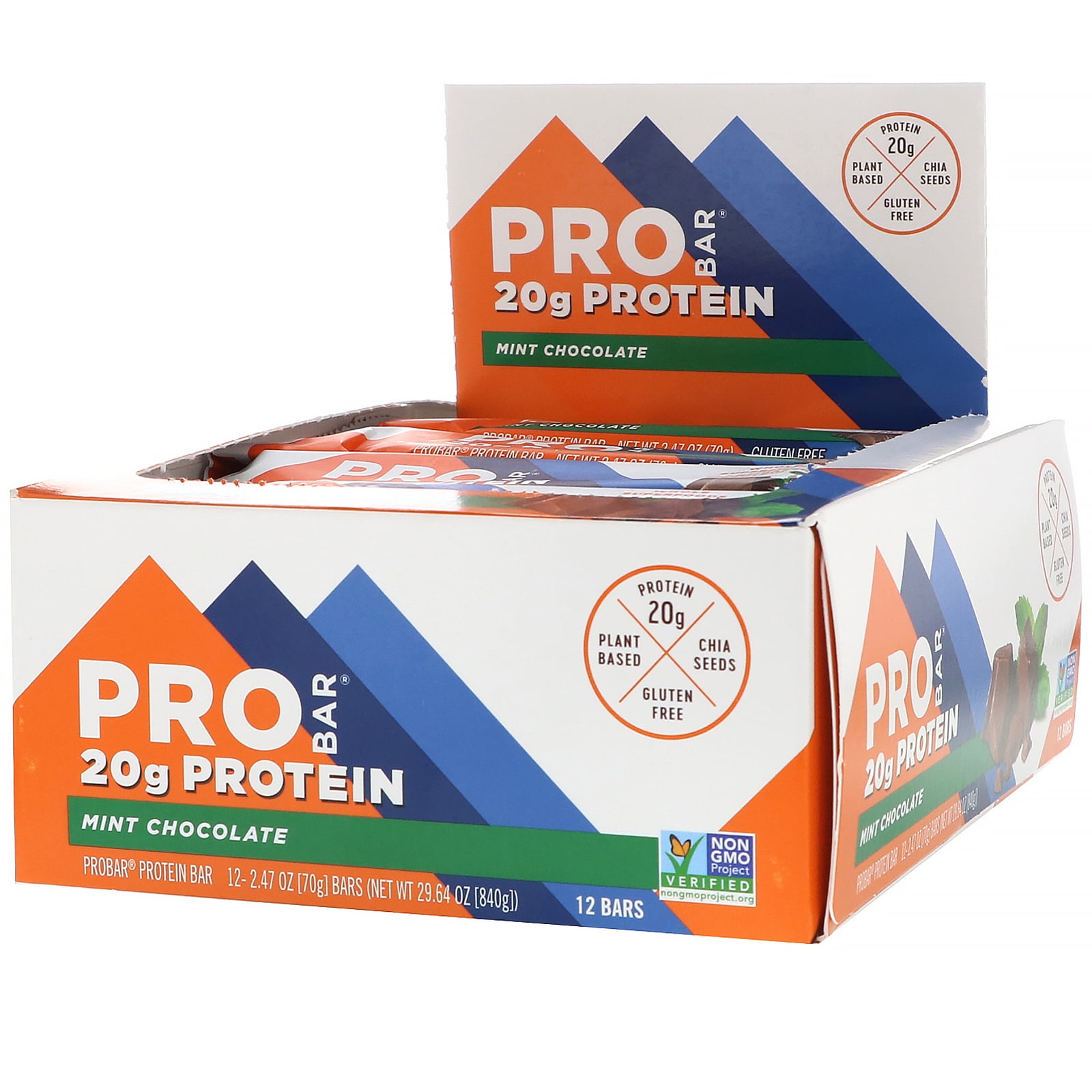 Pro Bar Base Protein Bar, Mint Chocolate, 20g Protein, 12 Ct - Walmart.com