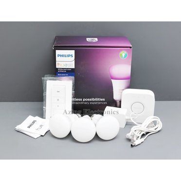 Philips Hue White and Color Ambiance A19 LED Starter Kit - Walmart.com