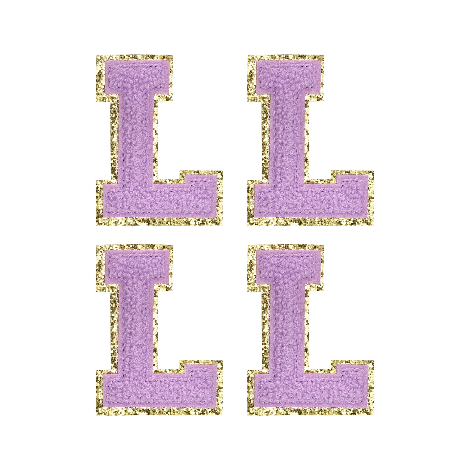 Uxcell Chenille Letter Patches Iron on Letter Patches Purple Alphabet L ...