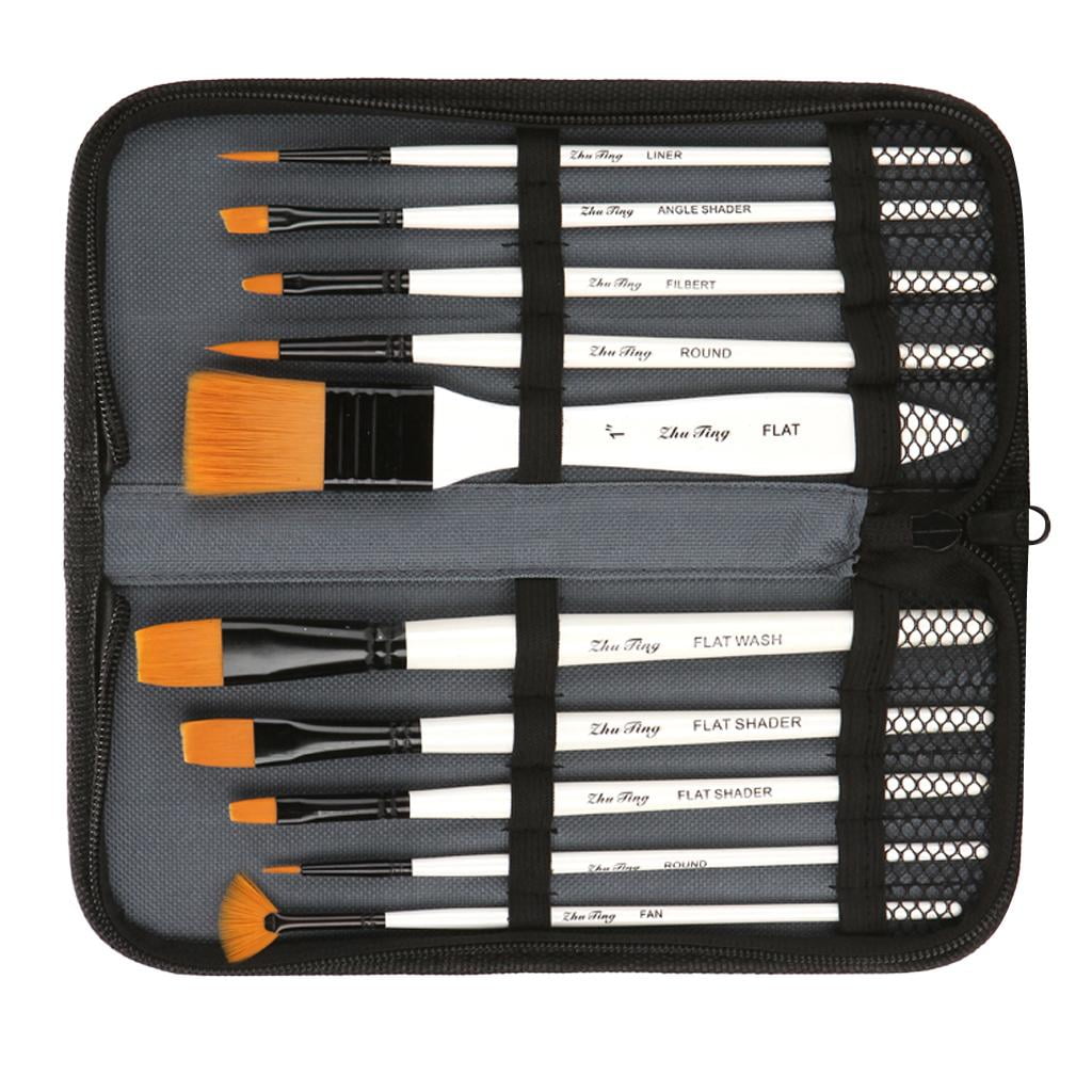 Professional Paint Brush Set 10 Pack Paint Brushes es Nylon Hair ...