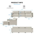 ZAFLY 117" Oversized Sectional Sofa, L Shaped Couch with Ottoman, 3 Seater Corduroy Clouds ...