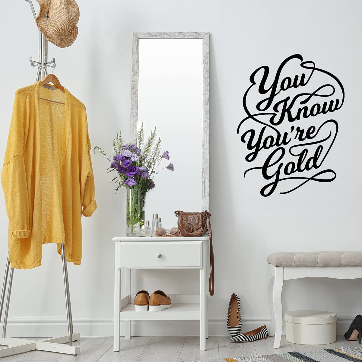 VWAQ You Know You're Gold Wall Decal Motivational Wall Decor - Walmart.com