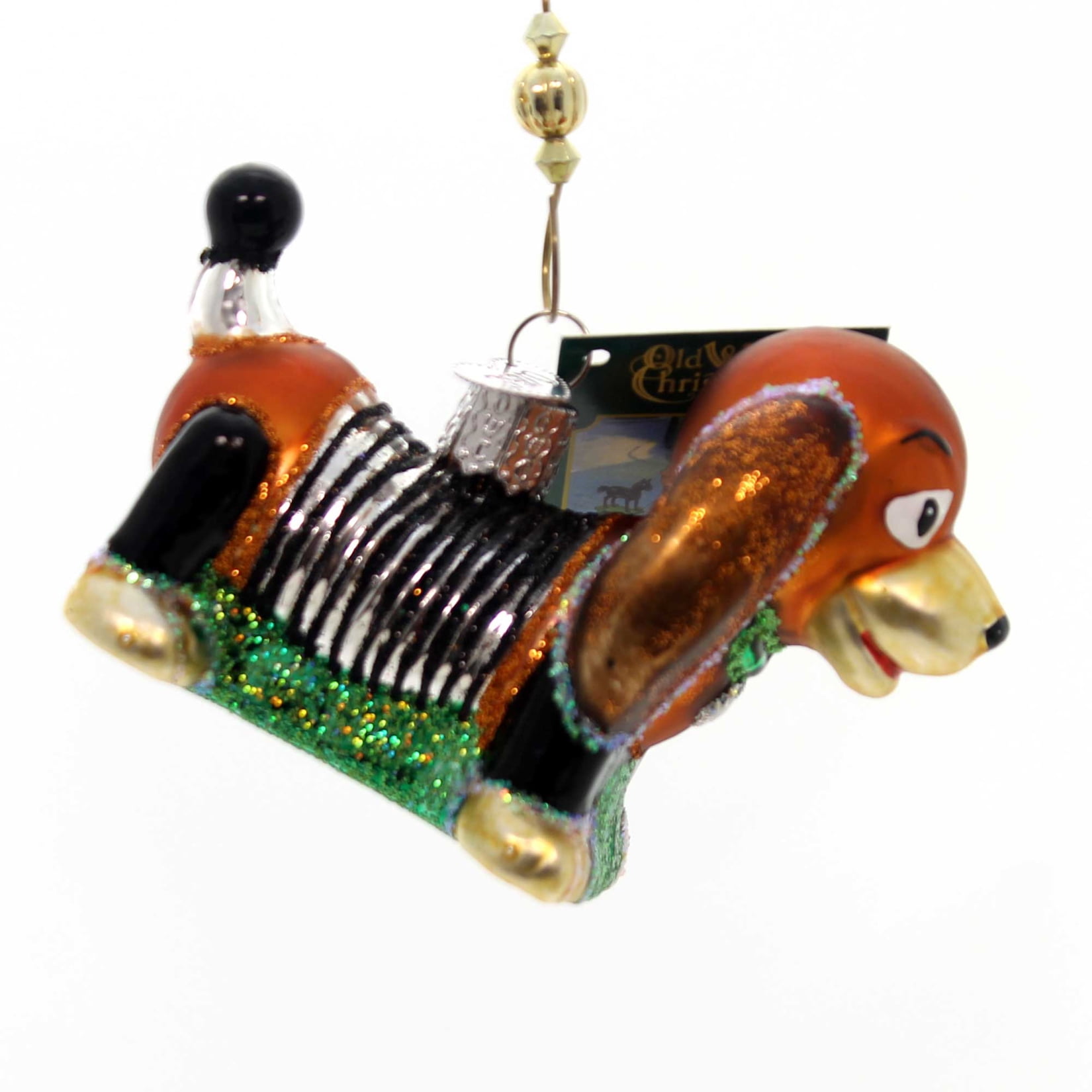 Old World Christmas TOY COIL DOG Glass Ornament Slinky Coil 44098 ...