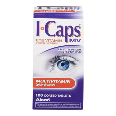 Alcon ICaps Multivitamin Eye Vitamin & Mineral Support, Coated Tablets ...