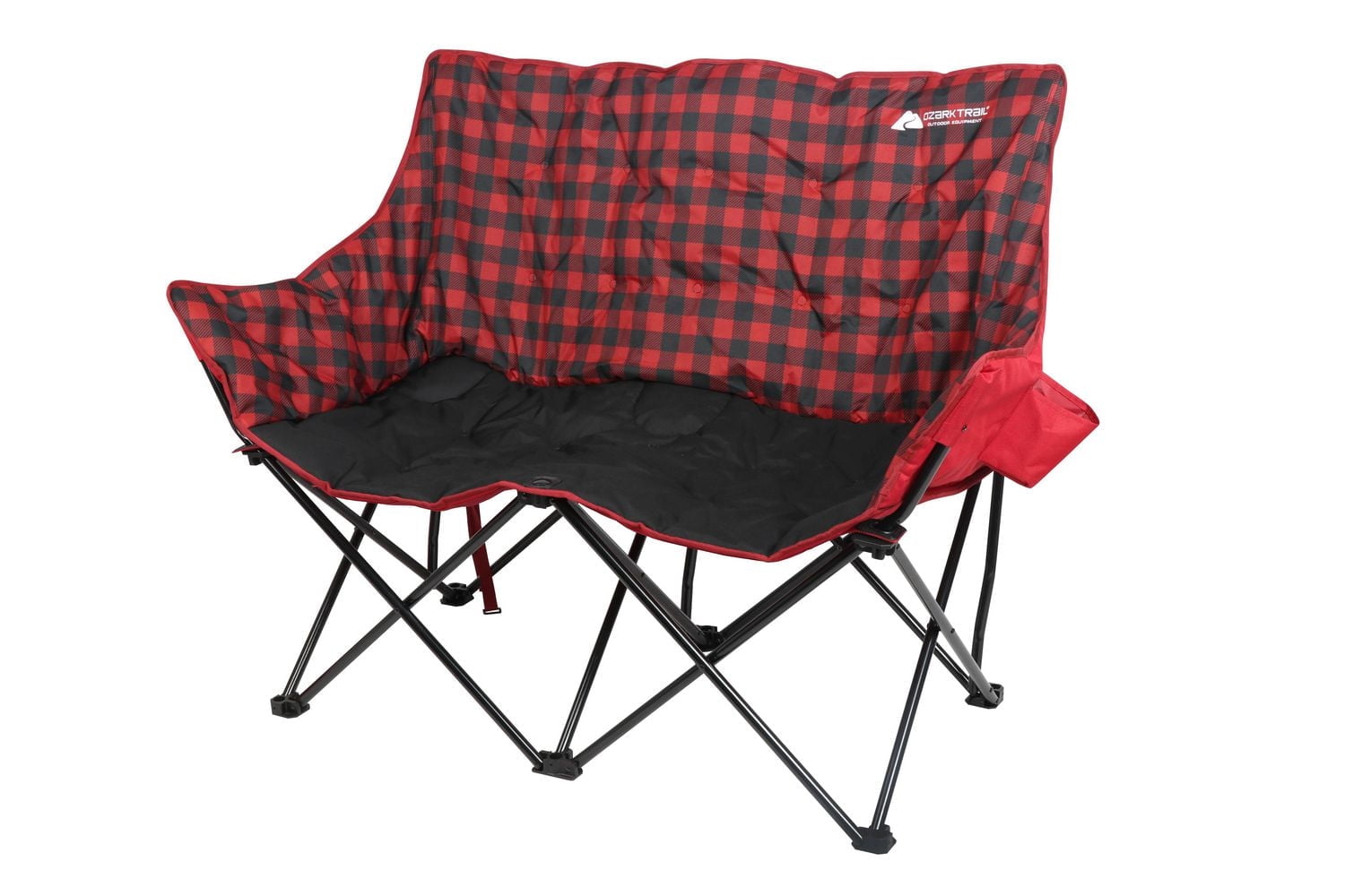 Ozark Trail Camping Love Seat Chair, Red Black Checkers, Adult Use ...