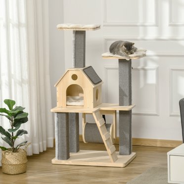 Beatrise 21" x 13" x 21" Carpeted Kitty Cradle Cat Condo Bed and ...