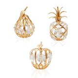 24K Gold Plated Crystal Studded Mini Fruit Ornaments Kit by Matashi ...