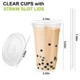 Treamon Clear Plastic Cups, Disposable 20 oz Cups, Lids and Straws, BPA ...
