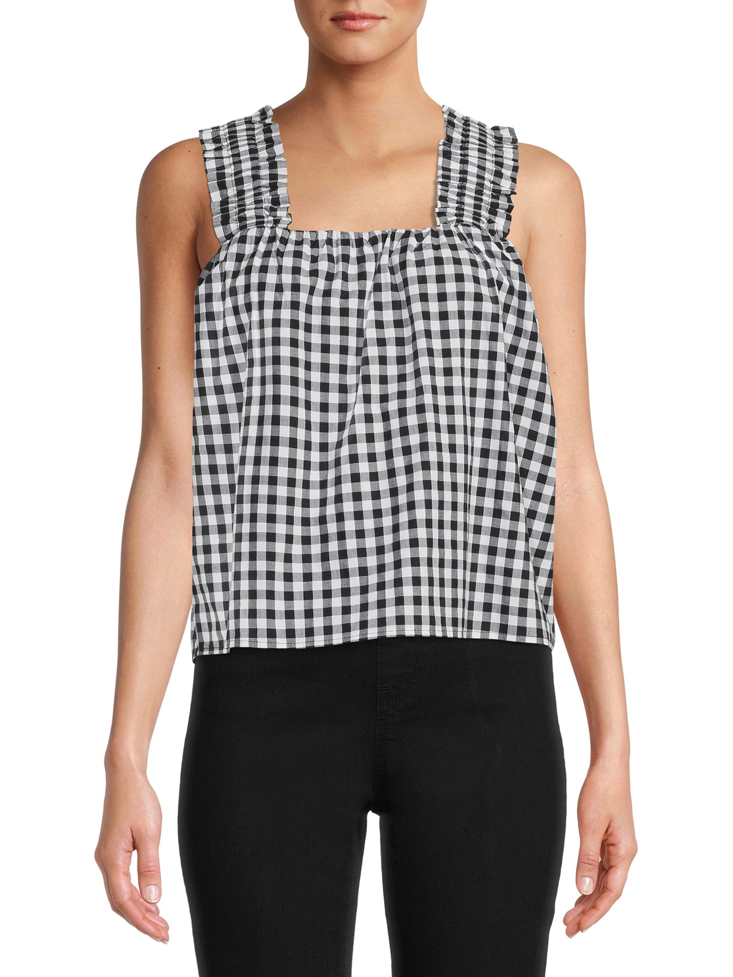 Time and Tru Women's Ruffle Strap Top - Walmart.com