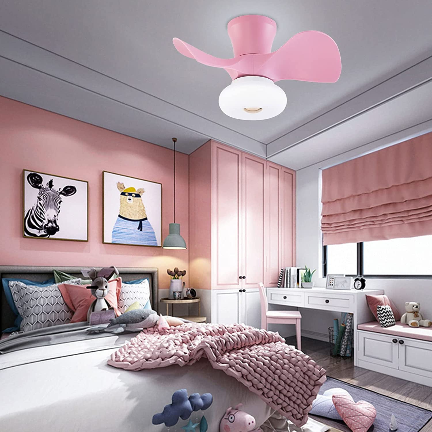 Miumaeov 22 Inch Modern Creative Ceiling Fan with Light and Remote ...