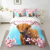 Highland Cow 7 Piece Comforter Set Full Bed in a Bag,Farm Animals ...