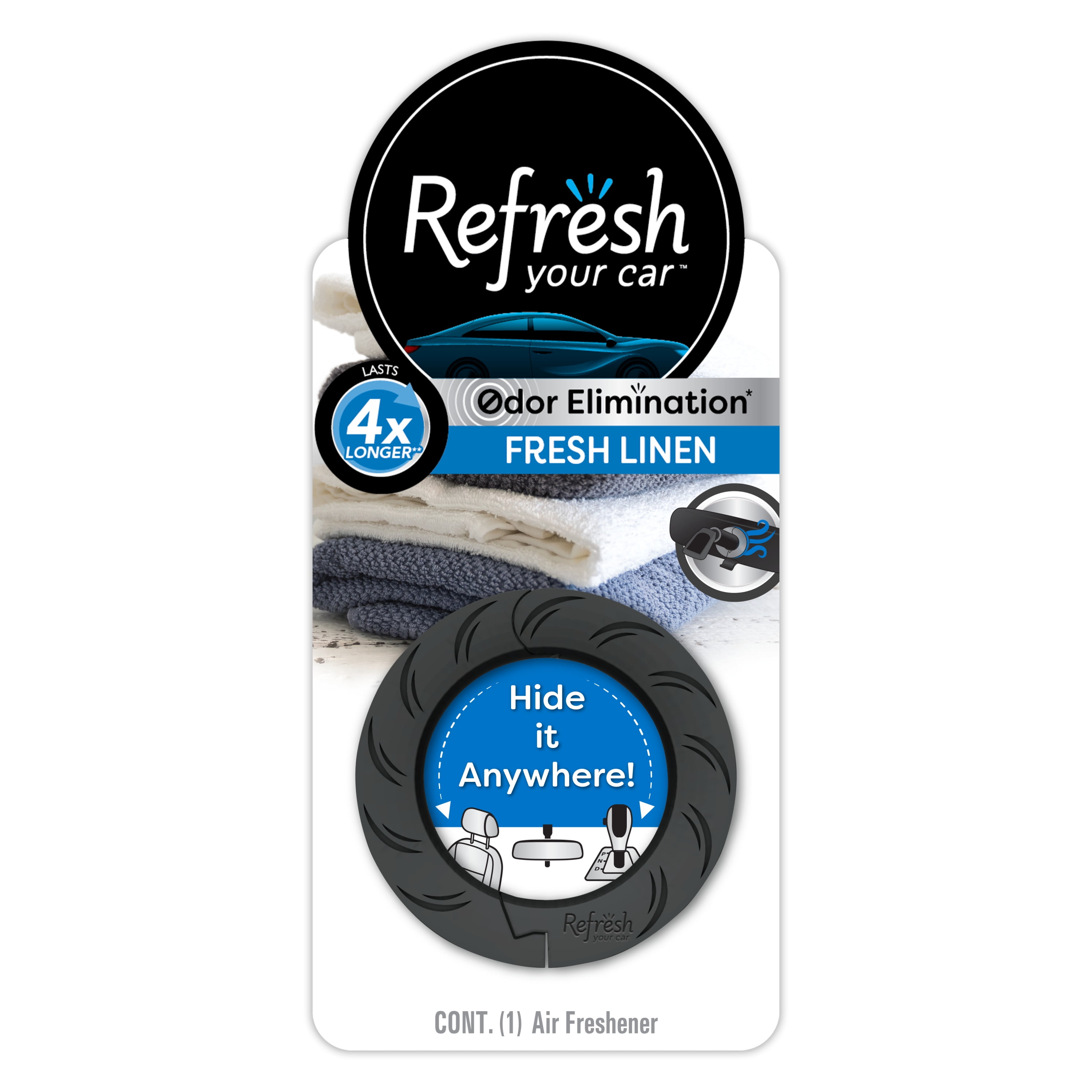 Refresh Your Car! Fresh Linen Ring Car Air Freshener - 1 Count ...
