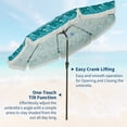 10 FT Patio Umbrella with 8 Fiberglass Ribs, Crank Lift, One-Button ...