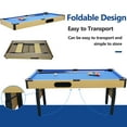 SEGMART 6 Ft Portable Folding Pool Table, Multifunctional, Beige/Blue ...