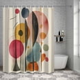 Bathroom Shower Curtain Abstract Circle Stripe Color Block Waterproof ...