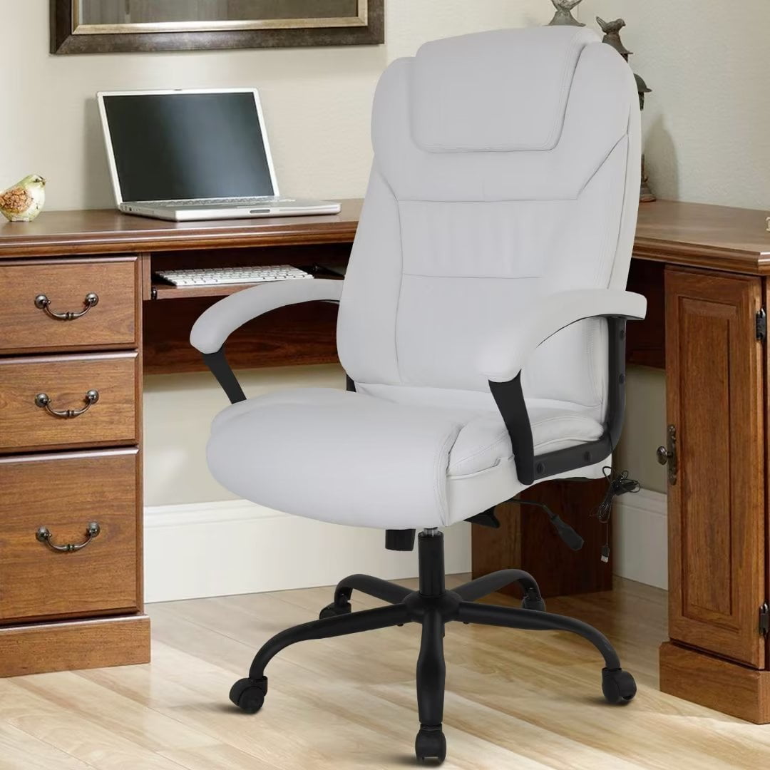 Big and Tall Executive Chair 500lb Capacity PU Leather Boss Office Desk ...