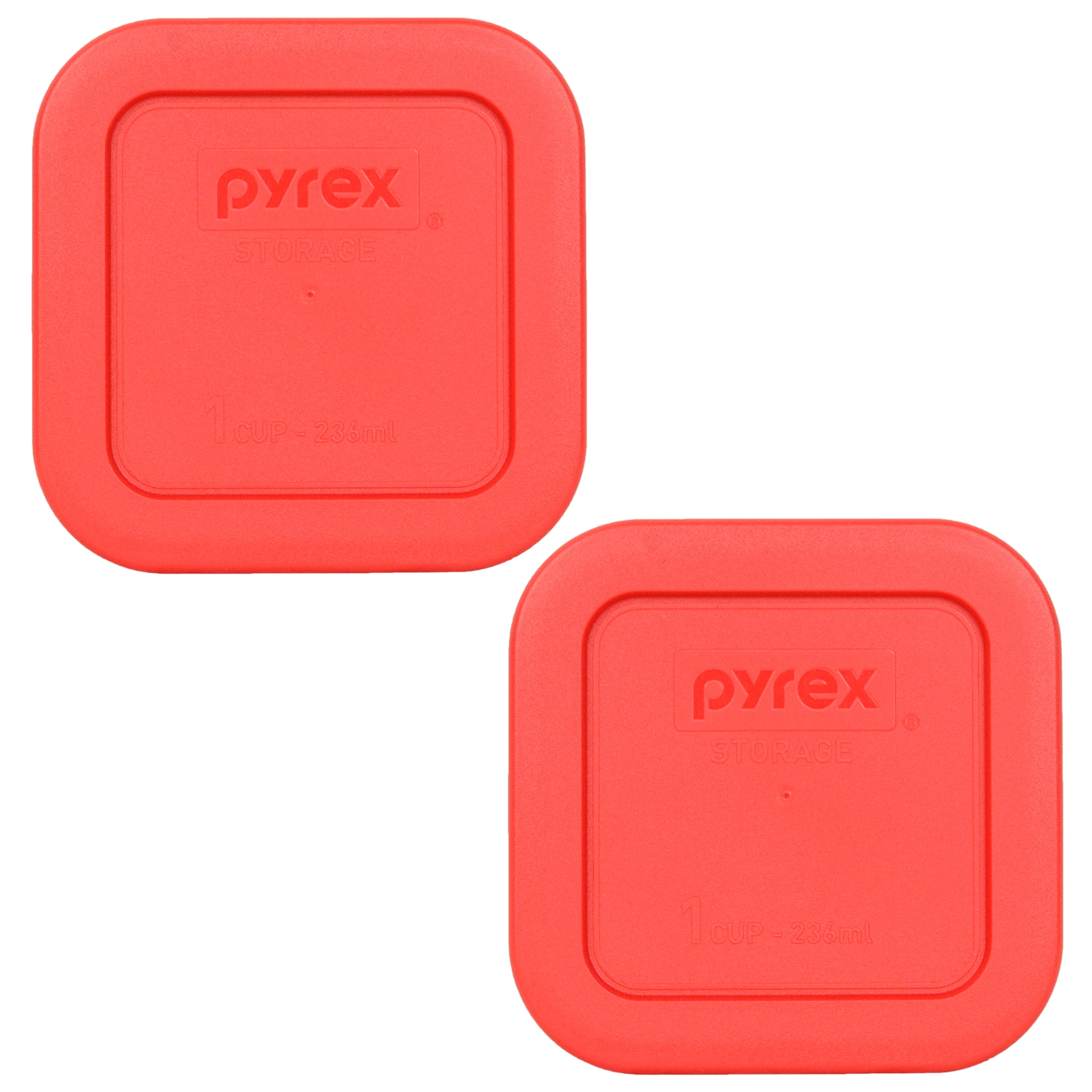 Pyrex Replacement Lid 8701-PC Red Plastic Cover 2-Pack for Pyrex 1 Cup ...