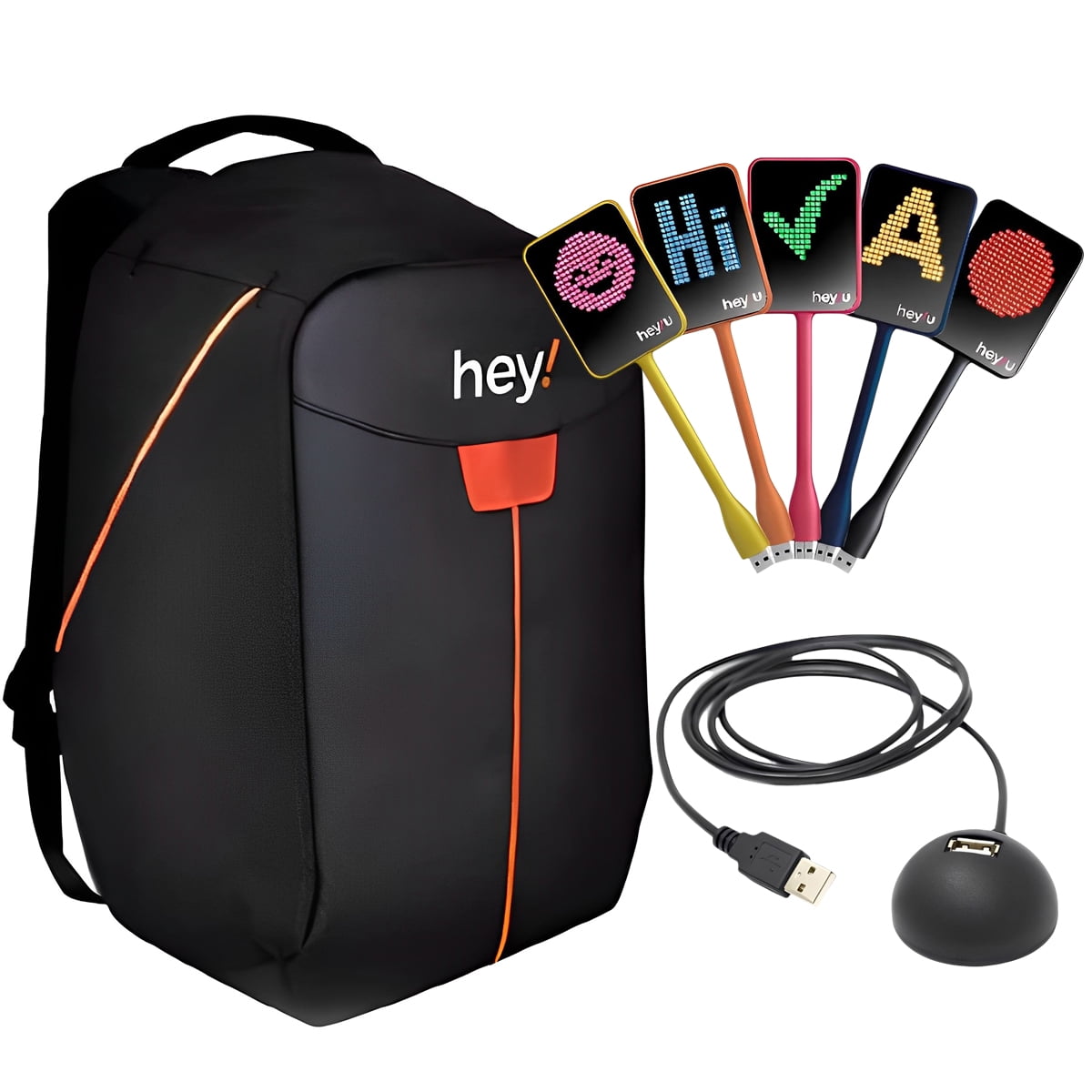 Hey!U USB 25 Units Pack with Free Backpack - Orange, Educational Real ...
