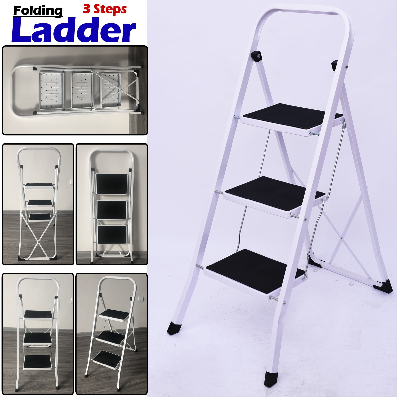 Dayplus Portable 3 Step Ladder Multi Purpose Mini Small Stepladder for ...