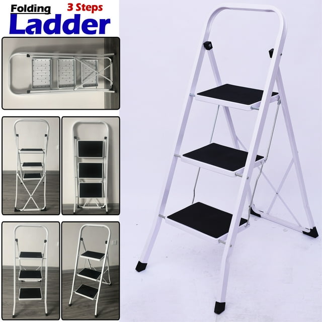Dayplus Portable 3 Step Ladder Multi Purpose Mini Small Stepladder for ...