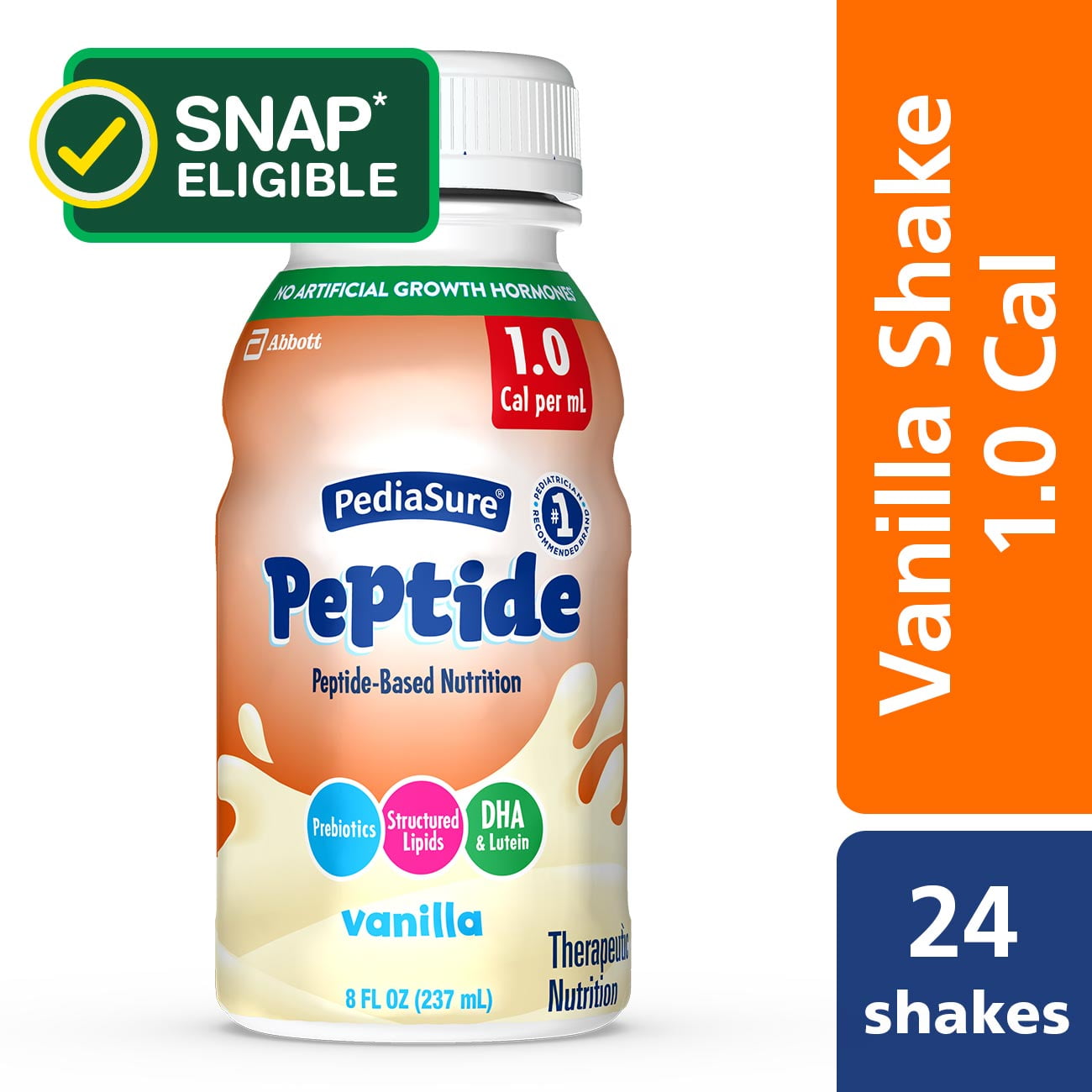 Buy PediaSure Peptide 1.0 Cal, Therapeutic Nutrition Shake, Vanilla 8 ...