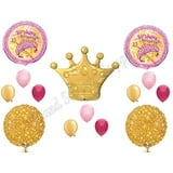PRINCESS PINK & GOLD CROWN Birthday Party Balloons Decoration Supplies ...