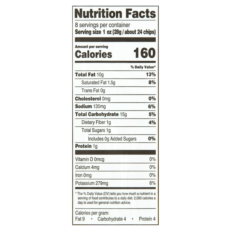 Food Label For Chips