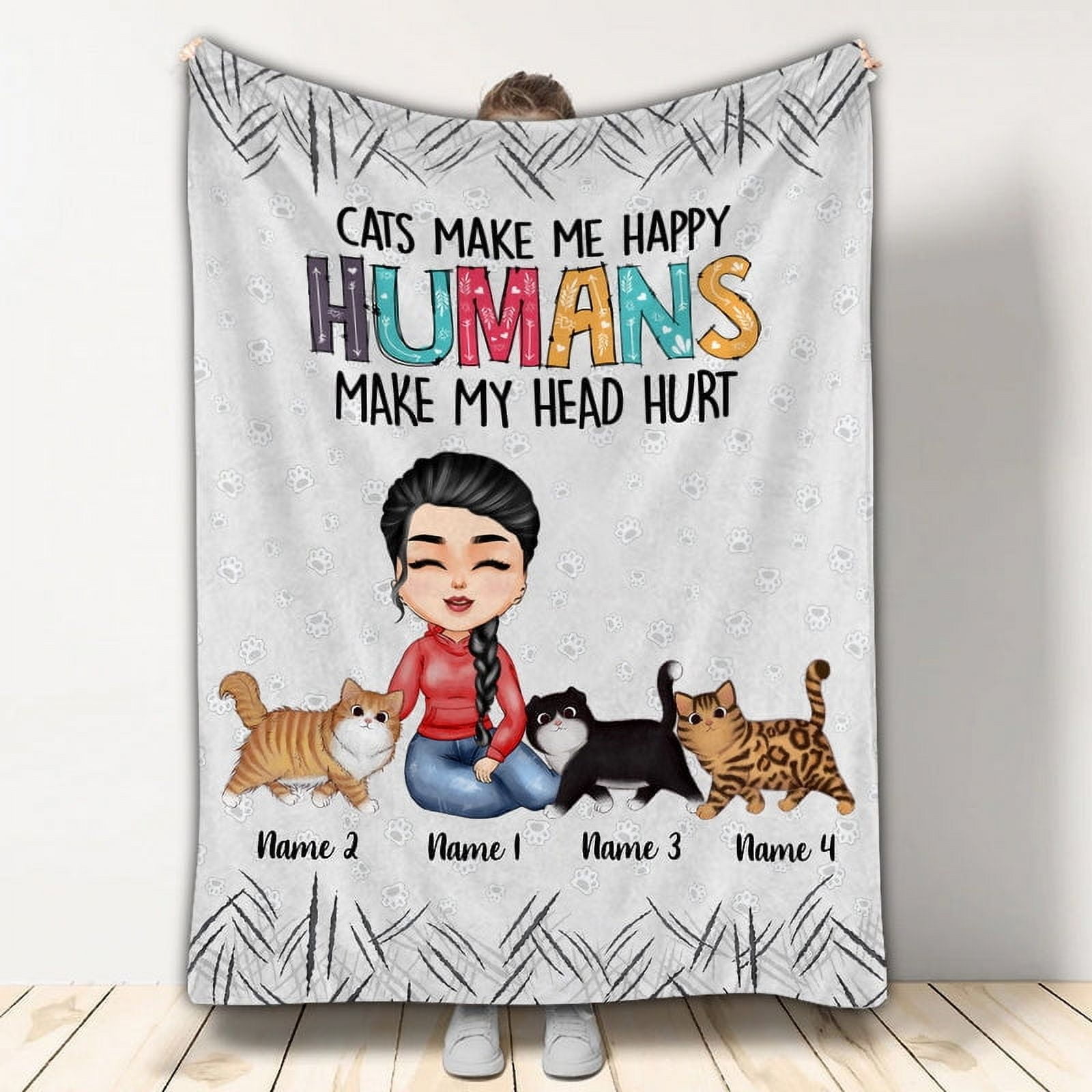 Cats Make Me Happy - Personalized Cat Blanket - Walmart.ca