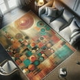 Ambesonne Mid Century Geometric Decorative Rug Carpet, Bold Circles, 2 ...
