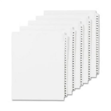 Cardinal OneStep Printable Table of Contents, Letter Page Dividers, 52 ...