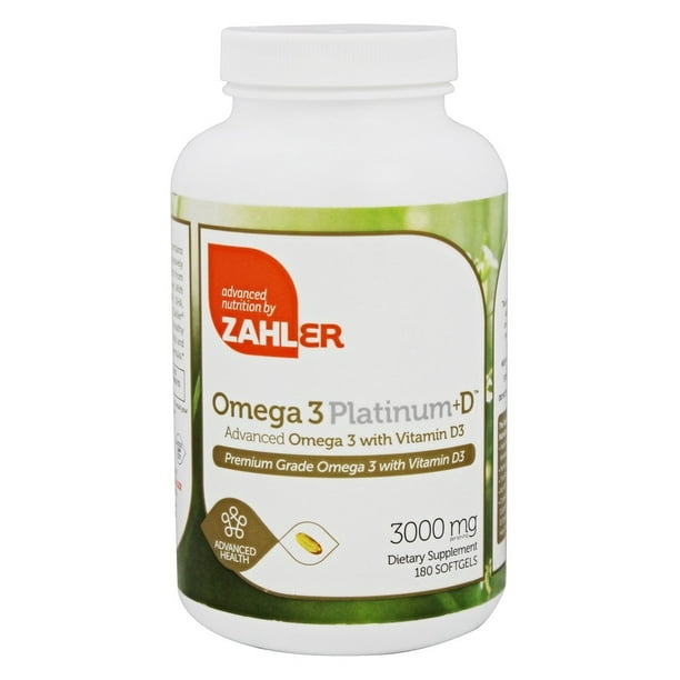 Zahler - Omega 3 Platinum + D 3000 mg. - 180 Softgels - Walmart.com ...