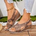 Bibifish Womens Wedge Sandals Comfort Ankle Buckle Open Toe Wedge ...