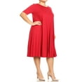 Moa Collection Womens Plus Oversize Solid Casual Loose Fit Short