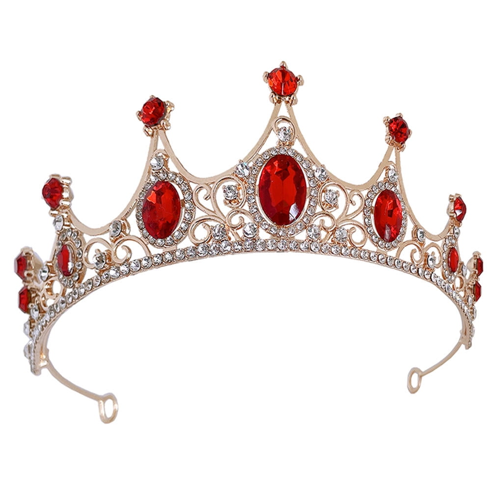 Oulii 1pcs Bridal Tiara Rhinestone Crown For Girls Children Wedding Photo Props 15x5.9in 5.9x5.9x1.9in