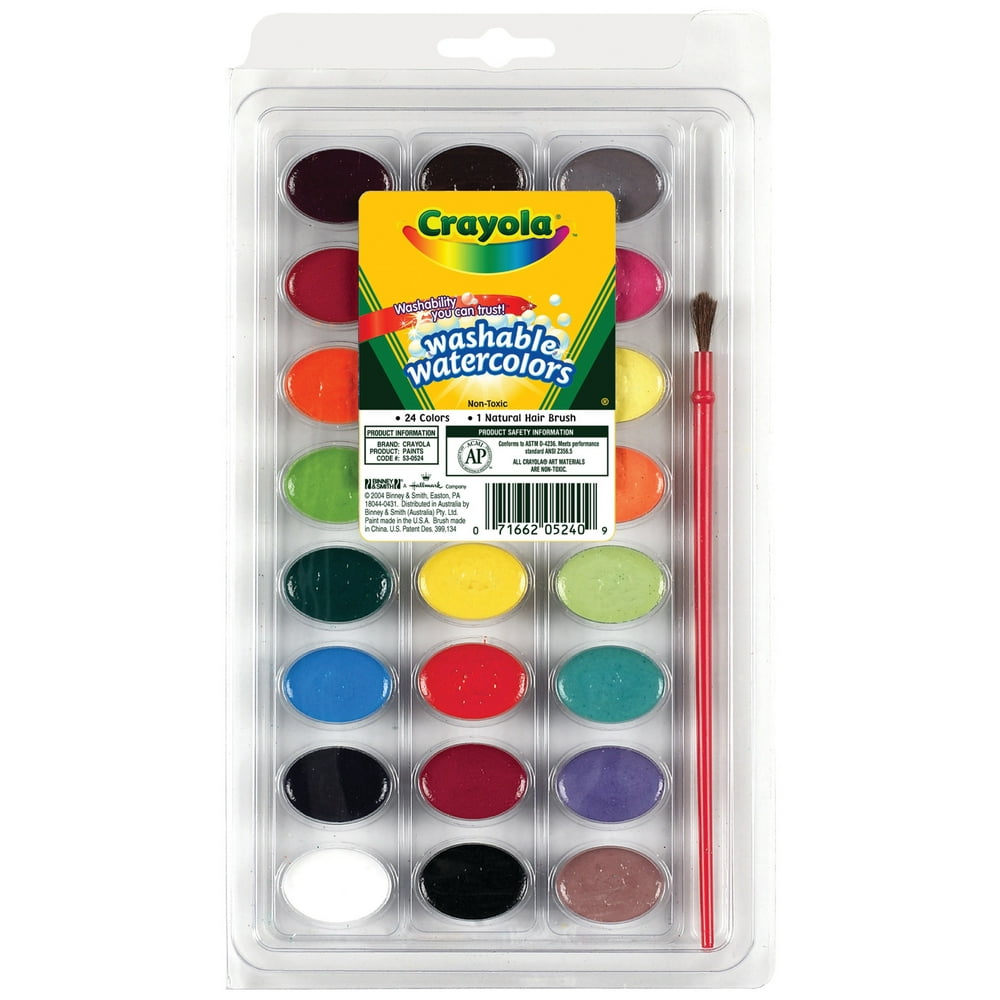 Crayola Washable Watercolor Set, 24-Colors - Walmart.com - Walmart.com