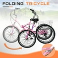 ABORON Foldable Adult Tricycle 24" Wheels, 7-Speed Trikes 3 Wheels ...