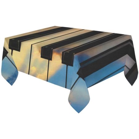 KSCD Musical Theme Sunset Sky With Clouds On Piano Keys Tablecloth ...