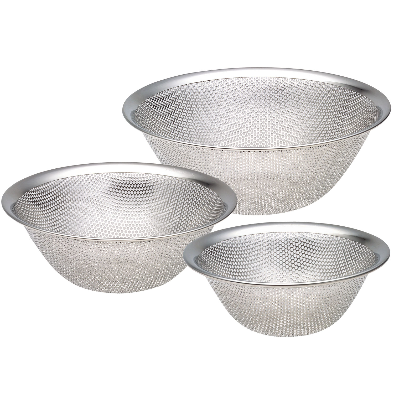 Sori Yanagi Punching Strainer 16,19,23cm set// Stainless steel ...