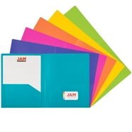 JAM Paper Heavy Duty Plastic Two Pocket Presentation Folders, Purple, 6 ...