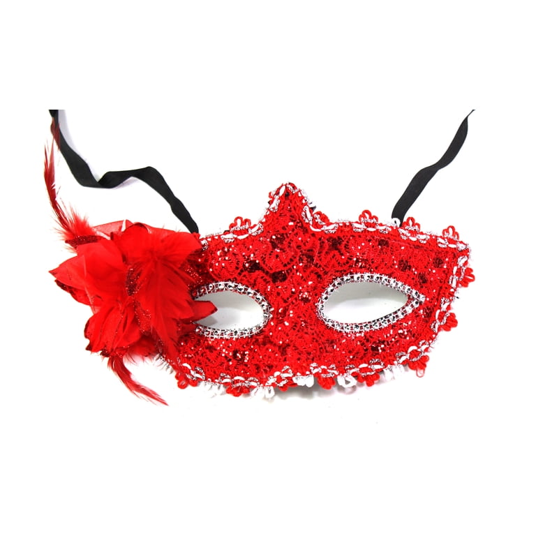 Black And Red Lace Masquerade Masks