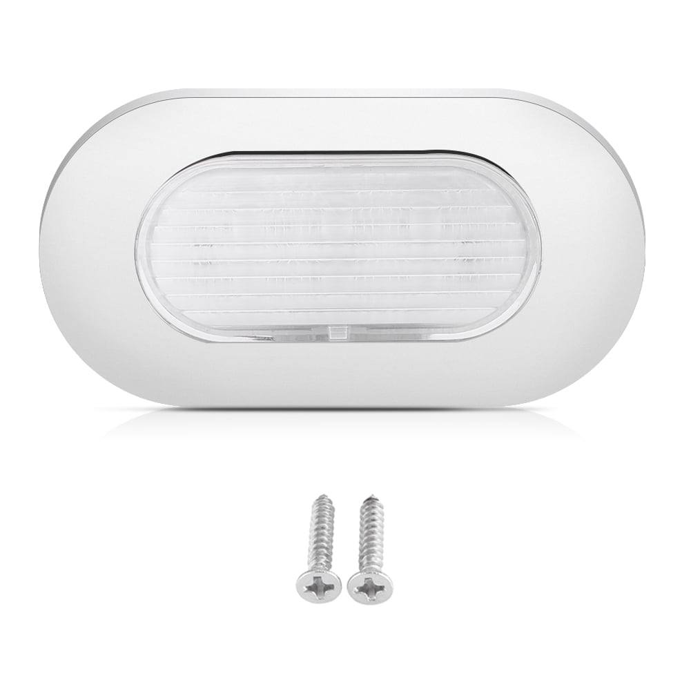 Herwey 12V White LED Marine Boat Yacht Stainless Steel Oblong Courtesy ...