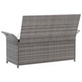 vidaXL Outdoor Storage Bench Patio Rattan Storage Box with Cushion Poly ...