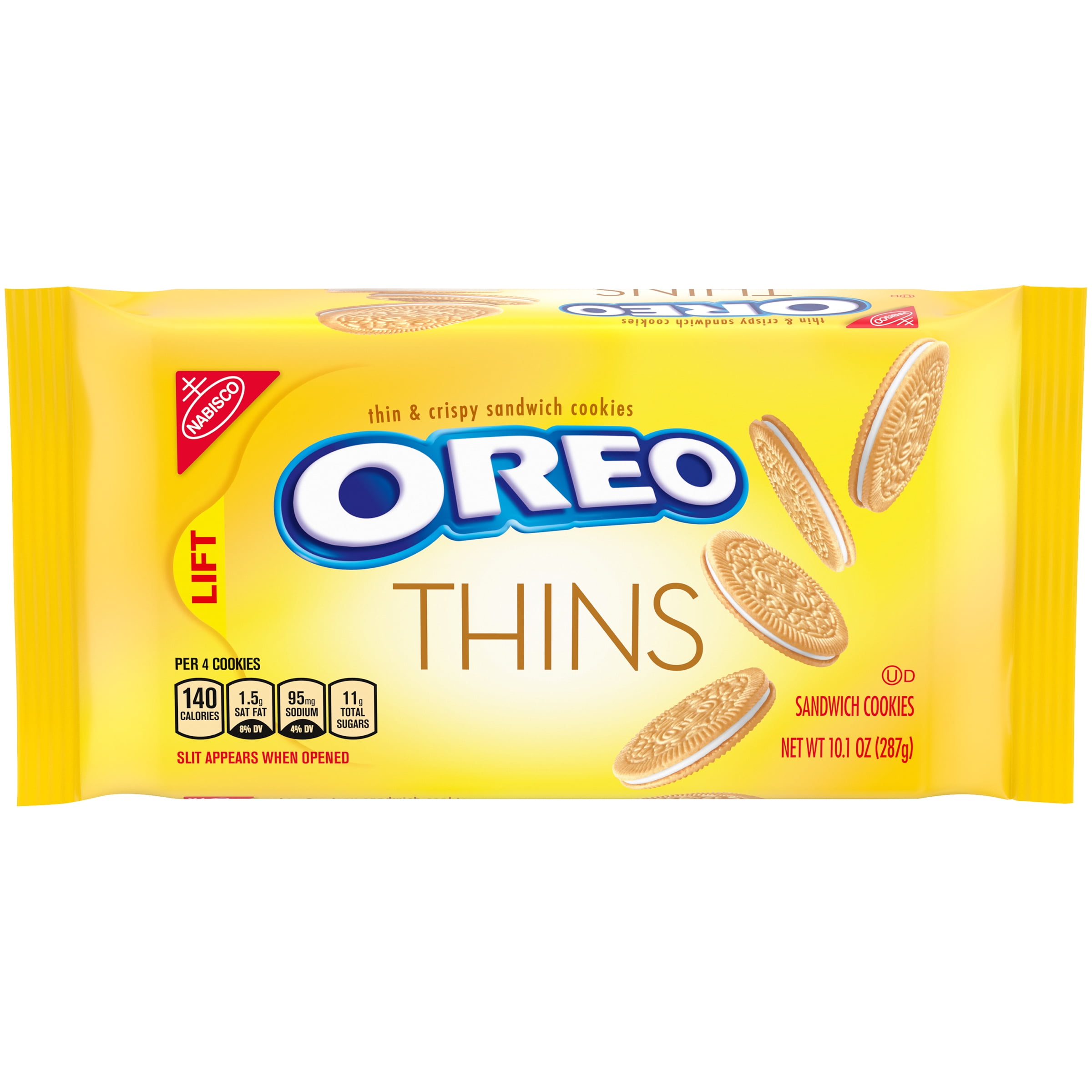 OREO Thins Golden Sandwich Cookies, Vanilla Flavor, 1 Resealable 10.1 ...