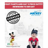 Disney Mickey Mouse Newborn Baby Boy or Girl Bodysuit Pants and Hat 3 ...