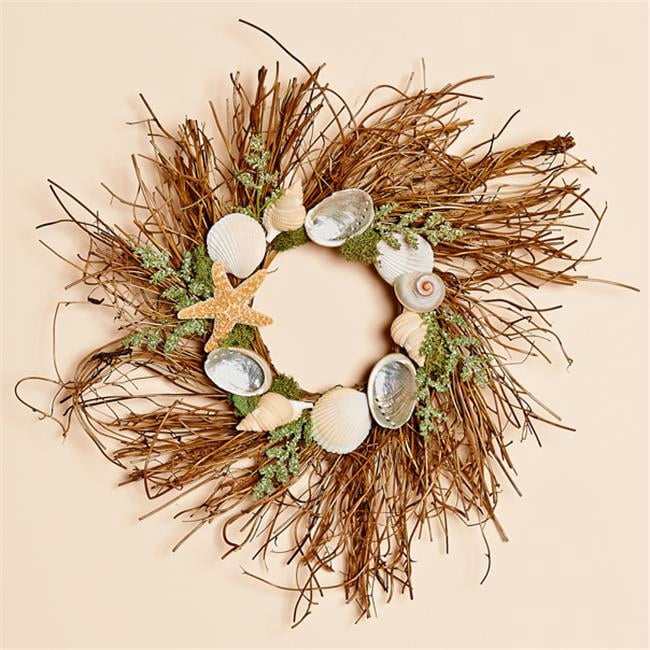 Harvest of Barnstable SSW12 12 inch Natural Twig Wreath With Shells And ...