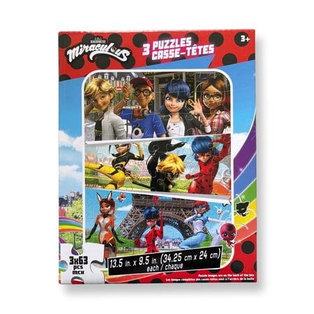 Miraculous Ladybug 3-in-1 63 Piece Puzzle Set | Walmart Canada
