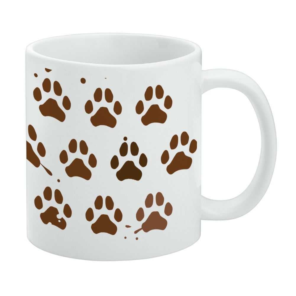 Muddy Dog Paw Print Pattern White Mug - Walmart.com