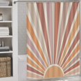 Boho Sun Shower Curtain, Mid Century Abstract Pastel Sunrise Sunset ...