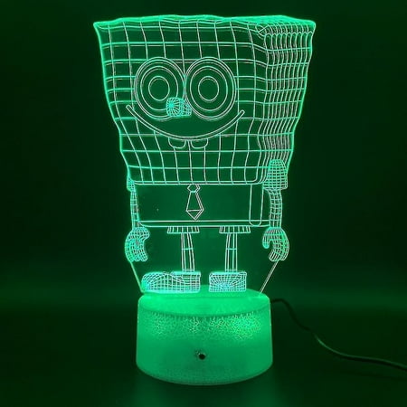 Spongebob 3d Led Night Light Bedroom Table Lamp Color Changing ...