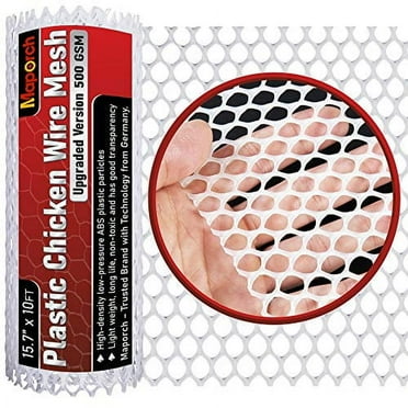 MAPORCH, Plastic Chicken Wire Fencing, White, 500gsm ABS Plastic ...